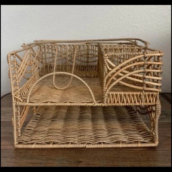 Accents | New Large Boho Farmhouse Rattan Caddy | Poshmark